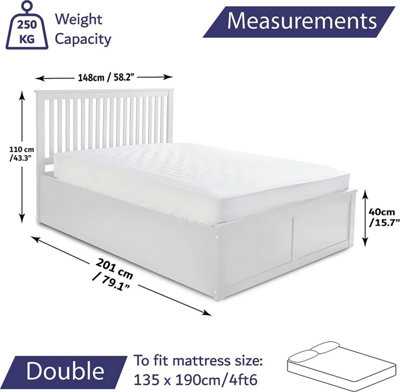 Wooden Ottoman Bed Frame Double No Mattress