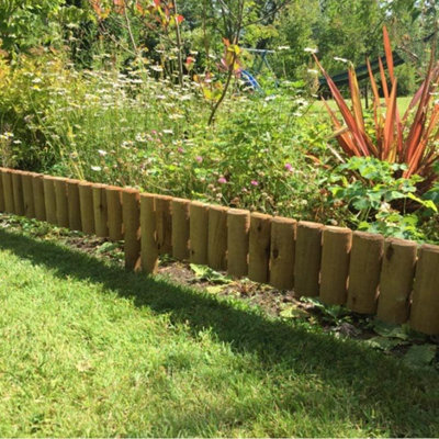 Wooden Outdoor Garden Border Fence - 2 Pieces
