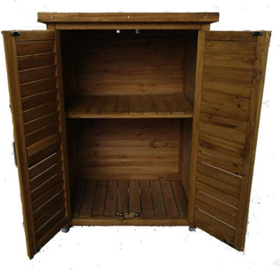 Wooden Outdoor Garden Lawn Cabinet Tool Shed Cupboard Storage Chest ...