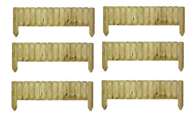 Wooden Picket Border Fence - 6 Pieces