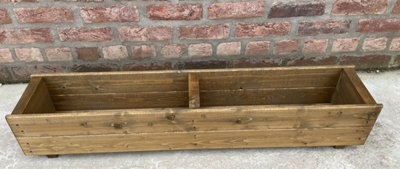 Wooden Planter Garden Rectangular Trough Flower Plant Container Box 110cm