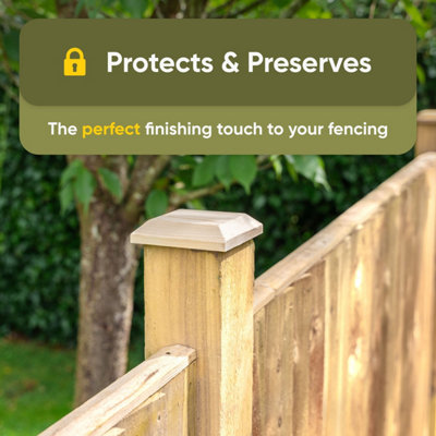 Wooden Post Cap 120 x 120mm (Pack of 5) Natural Colour - Fits 4 x 4" Square Posts ( Free Delivery )