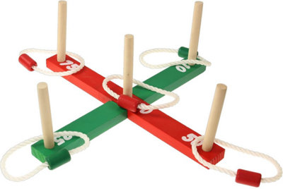 Wooden Quoits Garden Ring Toss Game Family Fun Summer Kids Adults ...