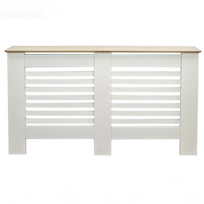 Wooden Radiator Cover Shelf Modern Furniture, Cream - Large