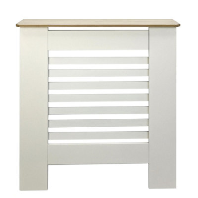 Wooden Radiator Cover Shelf Modern Furniture, Cream - Small
