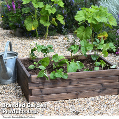 Wooden Raised Garden Planter Treated Fir Wood Outdoor Flower Trough ...