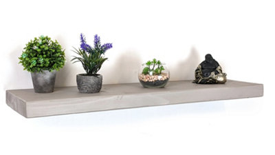 Wooden Reclaimed Floating Shelf 6" 140mm - Colour Antique Grey - Length ...
