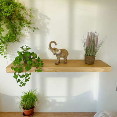 Wooden Reclaimed Floating Shelf 6" 140mm - Colour Light Oak - Length 100cm