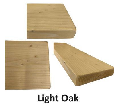 Wooden Reclaimed Floating Shelf 7" 170mm - Colour Light Oak - Length 100cm