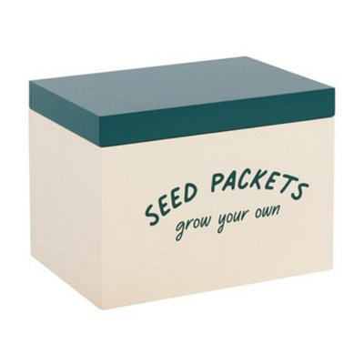 Wooden Seed Packet Storage Box with Dividers