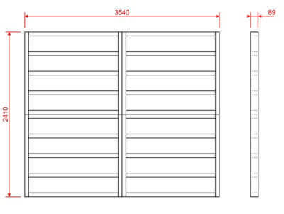 Wooden shed bases 12x8 (W-354cm x D-241cm), made of 38mm x 89mm