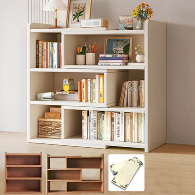 Wooden Shelf Bookcase Shelving 4 Tier Display Storage Unit Stand ...