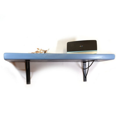 Wooden Shelf with Bracket PP-NEO 225mm Nordic Blue Length of 200cm ...