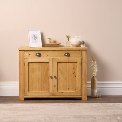 Wooden Sideboard with Doors, Handmade from Solid Wood - 1200mm (L) Off ...
