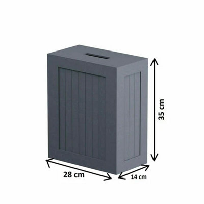 Wooden Slimline Bathroom Toilet Roll Storage Unit Box Caddy