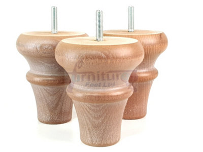 Wooden Sofa Leg Chair Feet 11cm High Limed Oak Set of 4 Replacement ...