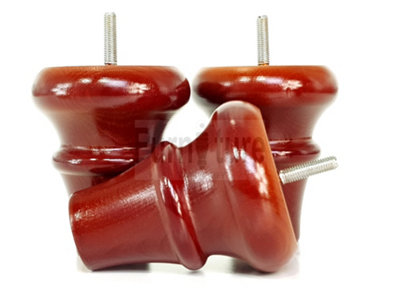 Wooden Sofa Leg Chair Feet 11cm High Mahogany Set of 4 Replacement ...