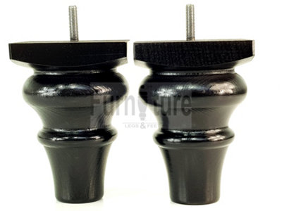 Wooden Sofa Leg Chair Feet 13.5cm High Black Set of 4 Replacement ...
