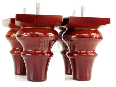 Wooden Sofa Leg Chair Feet 13.5cm High Mahogany Set of 4 Replacement ...