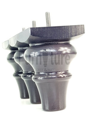 Wooden Sofa Leg Chair Feet 13.5cm High Slate Grey Set of 4 Replacement ...