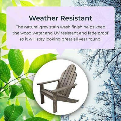 Wooden Sun Lounger Adirondack Chair Outdoor Garden Furniture & Leisure ...