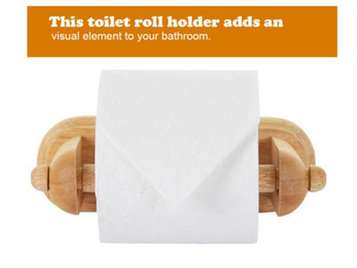 Wooden Toilet Roll Holder Rubber Beech Wood Bathroom Tissue Holder Eco ...