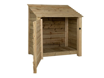 Wooden tool store, garden storage W-119cm, H-126, D-88cm - natural ...