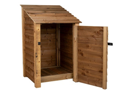 Wooden tool store, garden storage W-79cm, H-126cm, D-88cm - brown ...