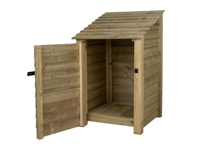 Wooden tool store, garden storage W-79cm, H-126cm, D-88cm - natural ...