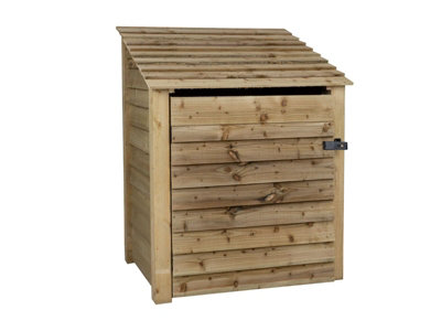Wooden tool store, garden storage W-99cm, H-126, D-88cm - natural ...