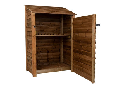 Wooden tool store, garden storage with shelf W-119cm, H-180cm, D-88cm ...