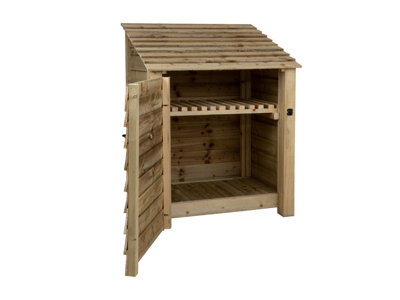 Wooden tool store, garden storage with shelf W-99cm, H-126, D-88cm ...