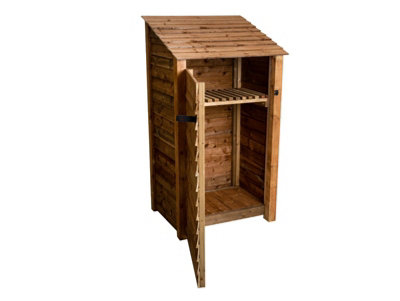 Wooden tool store, garden storage with shelf W-99cm, H-180cm, D-88cm ...