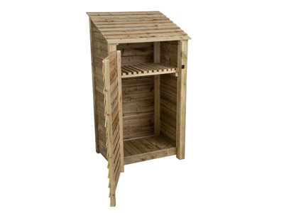 Wooden tool store, garden storage with shelf W-99cm, H-180cm, D-88cm ...