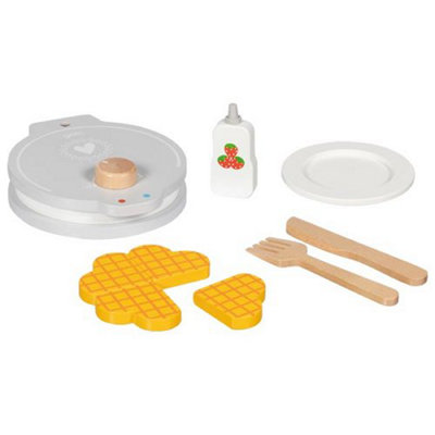 Wooden Toy Waffle Maker Childrens Kitchen Playset Kids Roleplay w ...