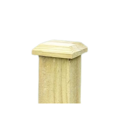Wooden Treated Post Cap, Green - Rectangle 90 x 120mm Post Decking Cap ...