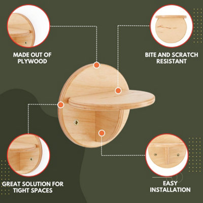 Wooden Wall Mounted Cat Steps Set Of 4 Natural Round Post Steps ...