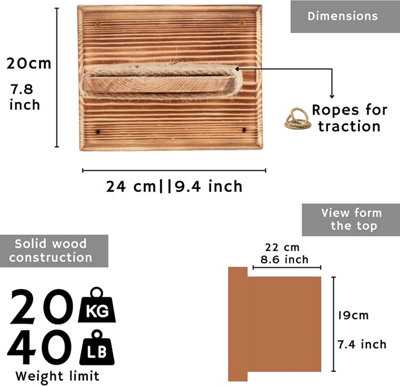 Wooden Wall Mounted Cat Steps Set Of 4 Square Post Steps With Traction ...