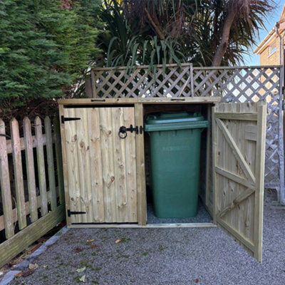 Wooden Wheelie Bin Store - Double Unit