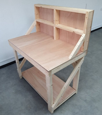 Wooden workbench 18mm eucalyptus hardwood top , kiln-dry work station ...