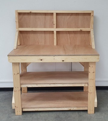Wooden workbench 18mm eucalyptus hardwood top , kiln-dry work station ...