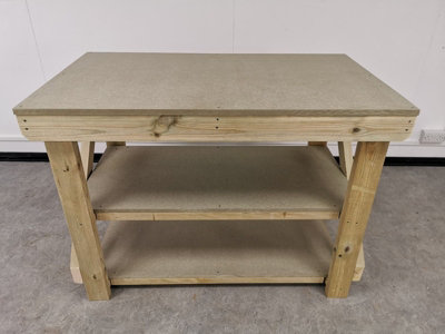 Wooden workbench 18mm uniMDF Moisture resistant top (H-90cm, D-70cm, L ...