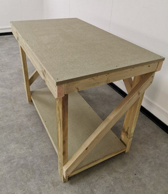 Wooden workbench 18mm uniMDF Moisture resistant top (H-90cm, D-70cm, L ...
