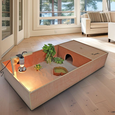 Wooden XXL Tortoise Table / Small Pet Reptile House with Run 48"