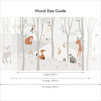 Woodland Animal Mural In Grey (450cm x 240cm) | DIY at B&Q