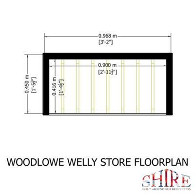 Woodlowe Welly Store 3x2ft space for 4 sets of wellingtons