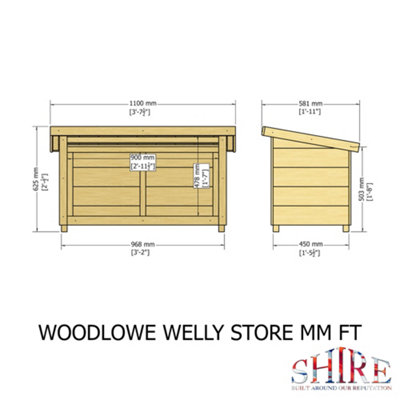 Woodlowe Welly Store 3x2ft space for 4 sets of wellingtons