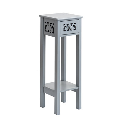 Woodluv Bedside Table Side Table Tall Telephone Table Drawer Storage unit End Table for Bedroom Living