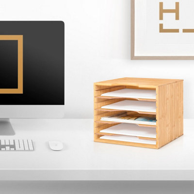 Woodluv Desk Organiser Paper Tray, wooden desk file organiser a4 paper ...