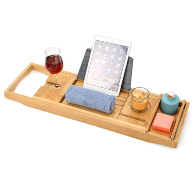 Woodluv Extendable Luxury Bamboo Bath Bridge With Slotted Design | DIY ...